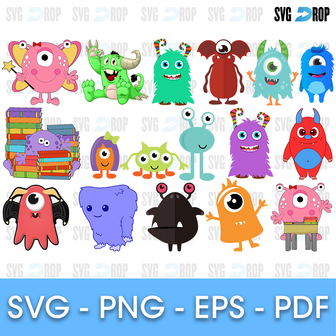 Cute Monsters Bundle SVG | SVG DROP