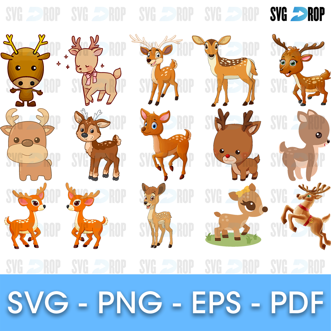 Cute Deer Bundle SVG | SVG DROP