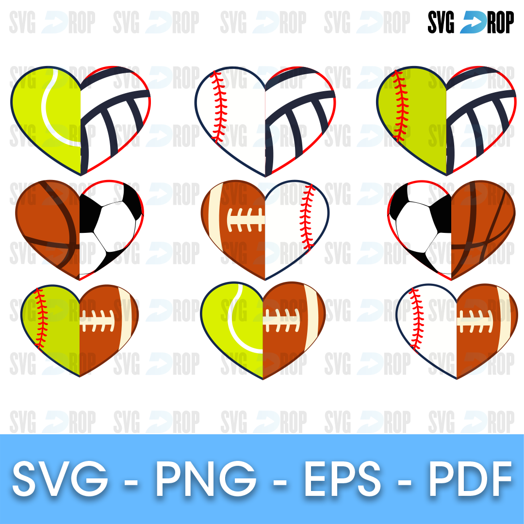 Sports Hearth Bundle SVG | SVG DROP