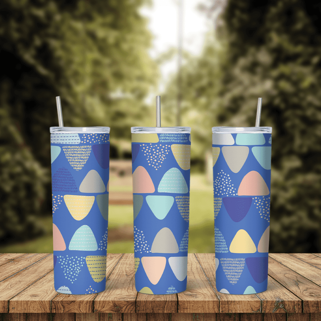20 Oz Blue Pattern Tumbler Cup Design | SVG DROP