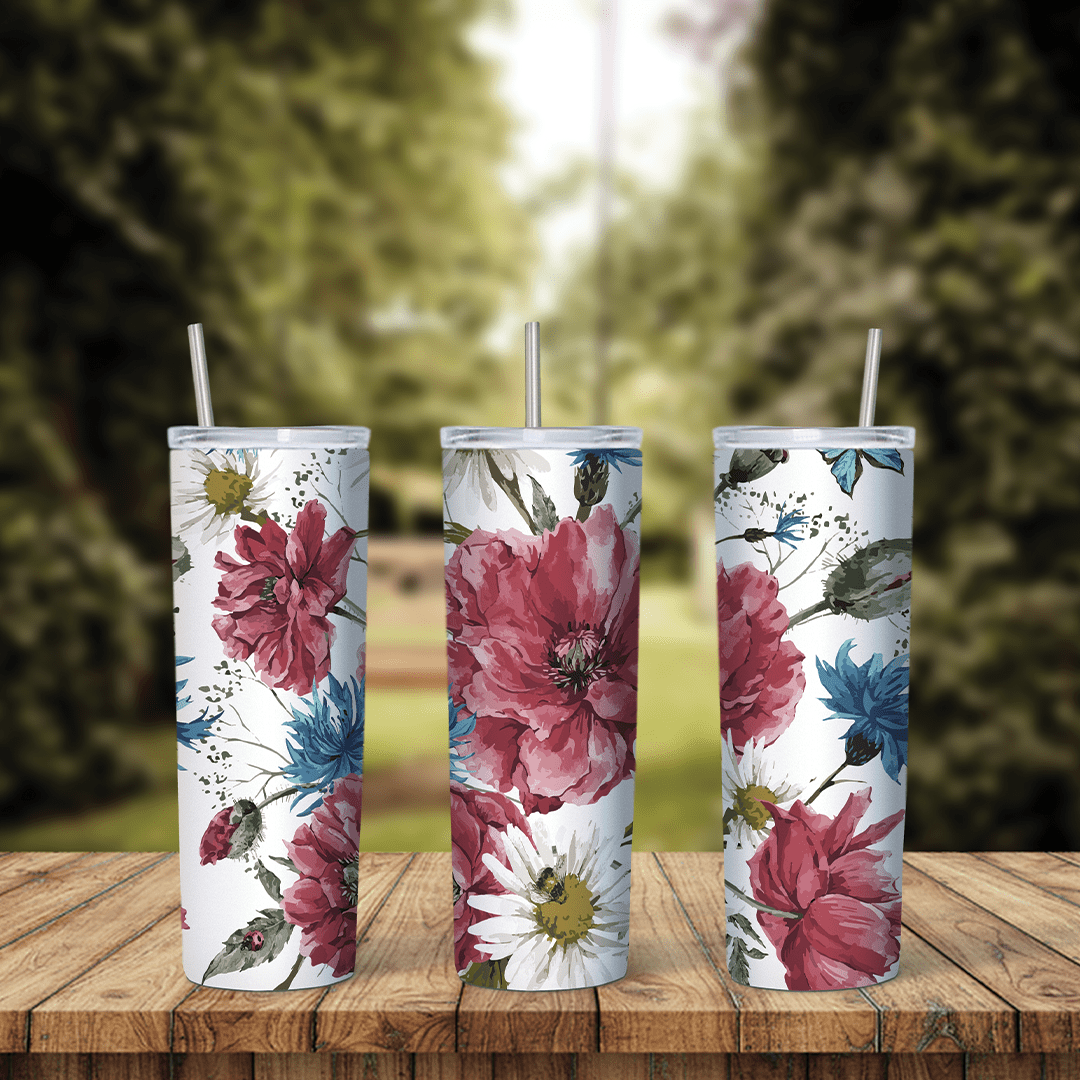 20 Oz Flower Digital Tumbler Cup Design | SVG DROP