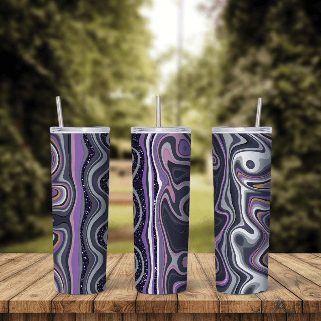 20 Oz Purple Marble Tumbler Cup Design | SVG DROP