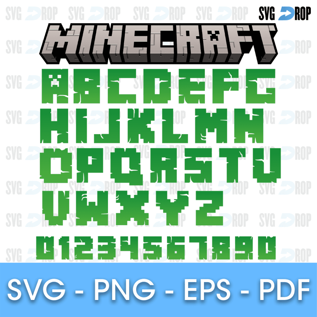Minecraft Font SVG | SVG DROP