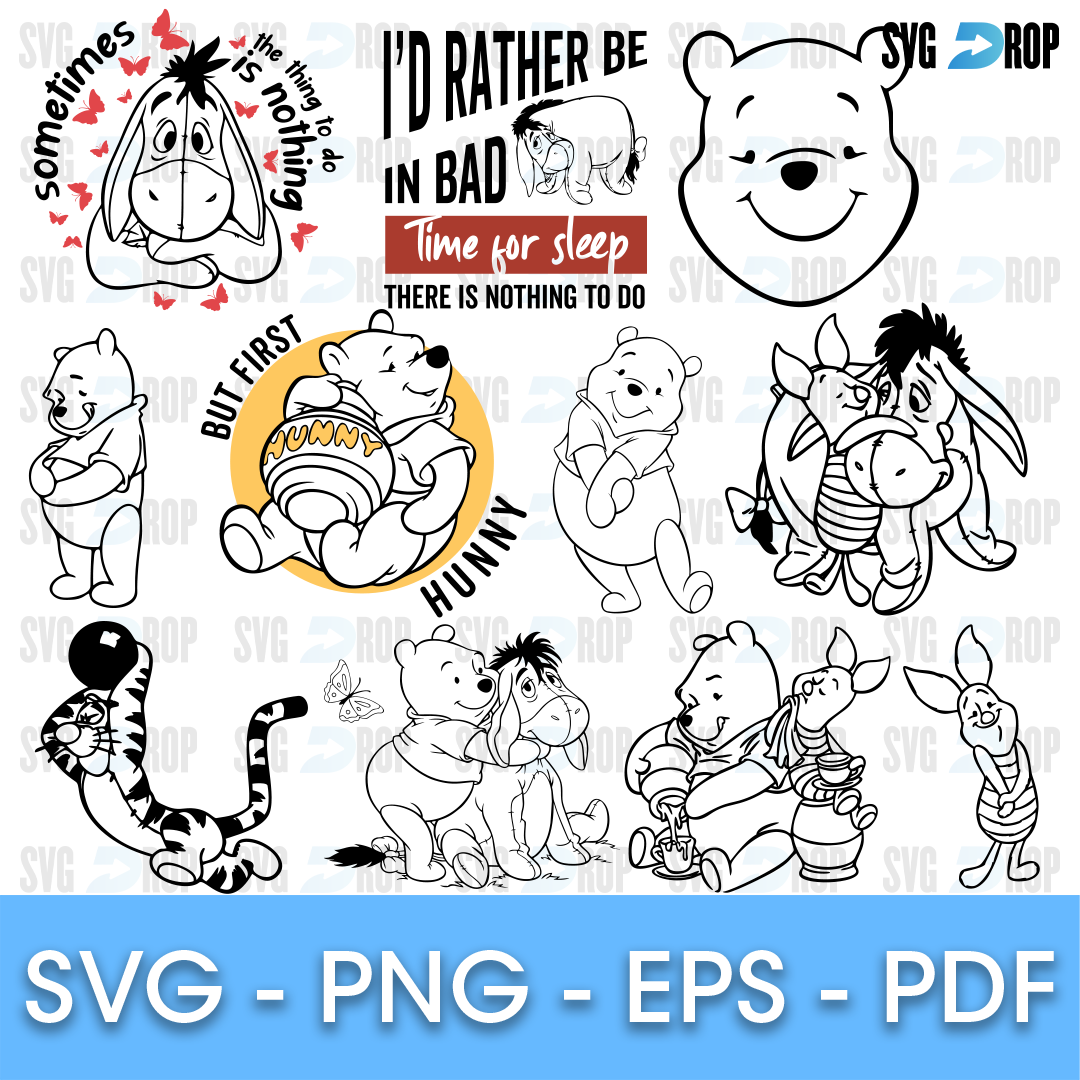 Winnie the Pooh Bundle SVG | SVG DROP