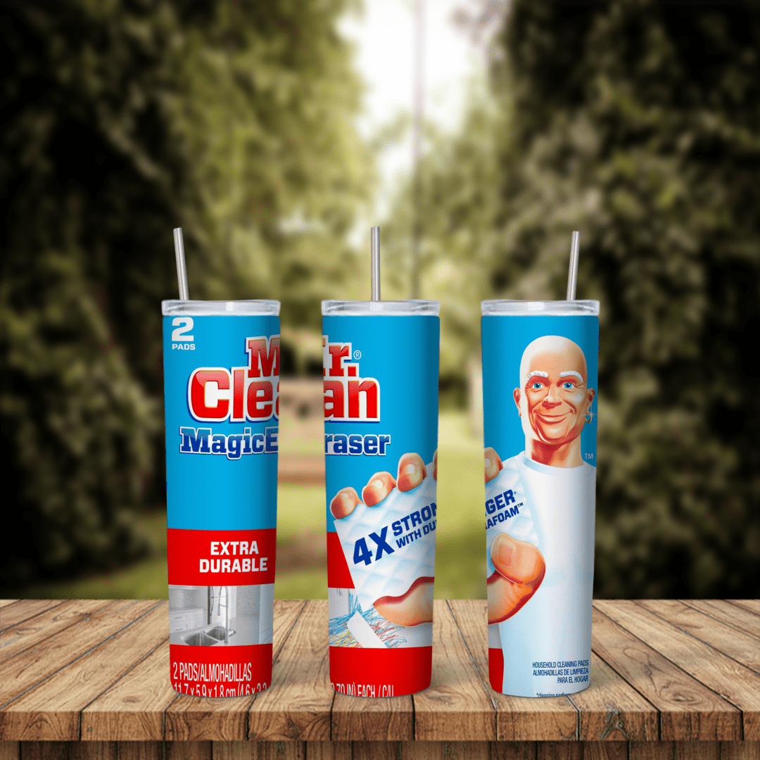20 Oz Mr Clean Tumbler Cup Design | SVG DROP