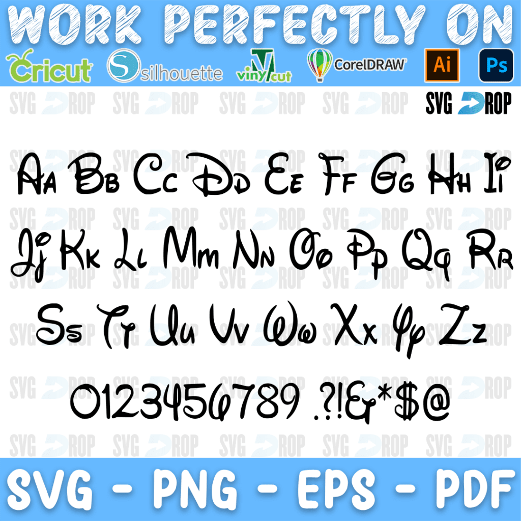 Mickey Mouse Font SVG | SVG DROP