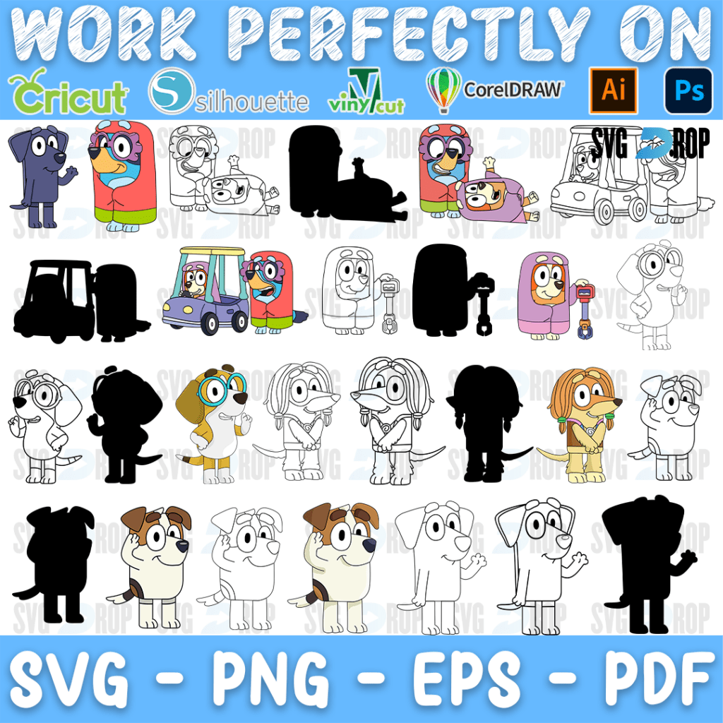 Bluey Family Logo SVG | SVG DROP