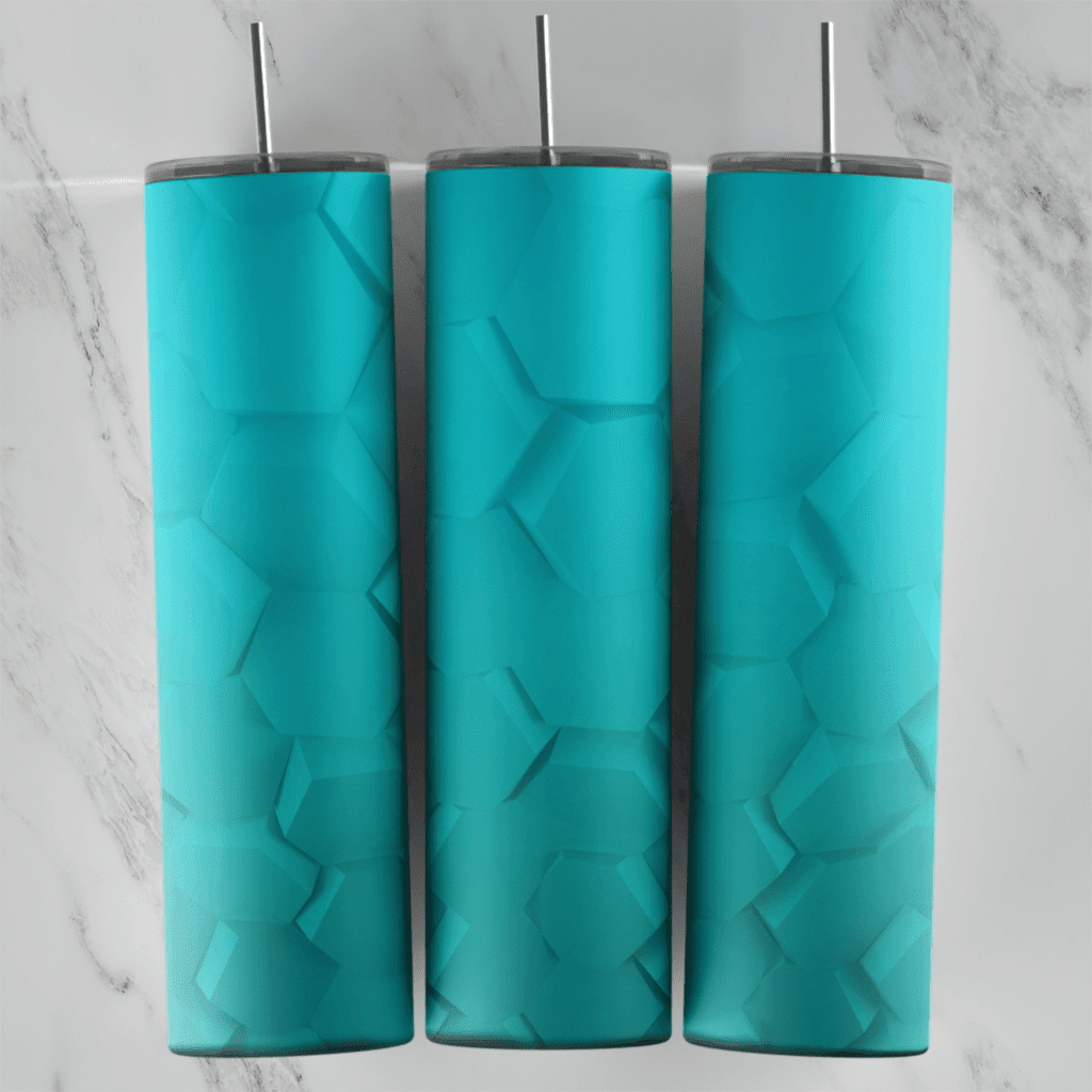 20 Oz Blue Geometry Tumbler Cup Design | SVG DROP