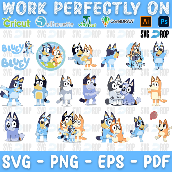 Bluey Family Logo SVG | SVG DROP