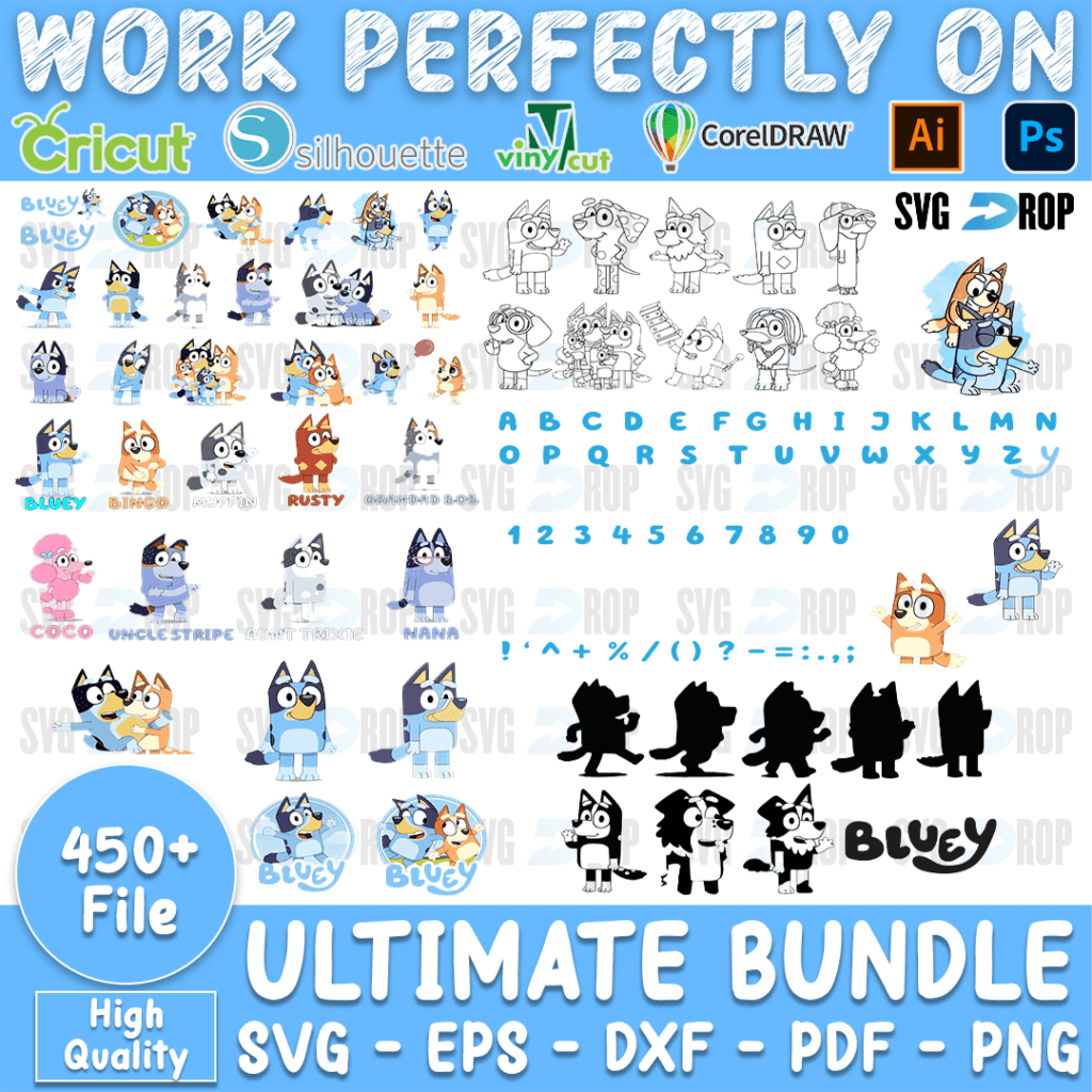 Ultimate 300+ Bluey Bundle SVG | SVG DROP
