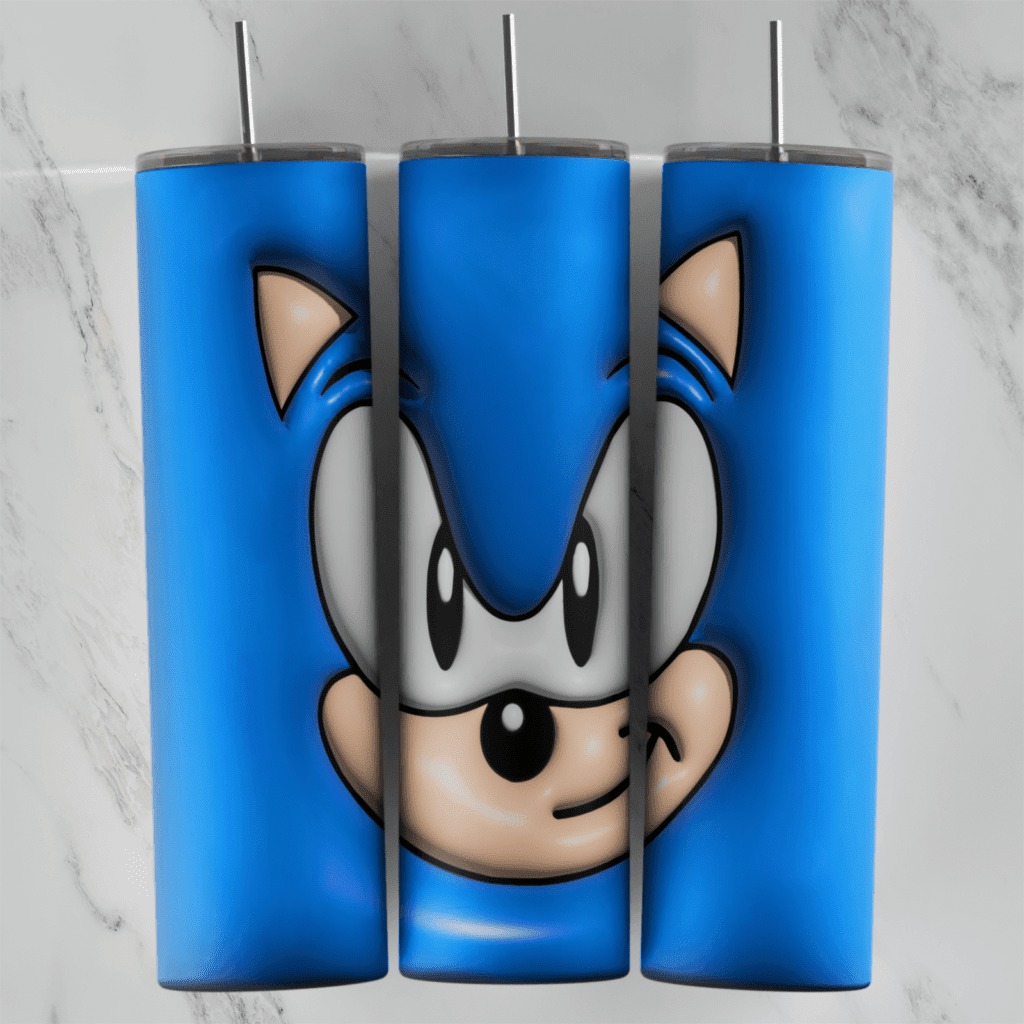 20 Oz 3D Inflated Sonic Tumbler Cup Design | SVG DROP