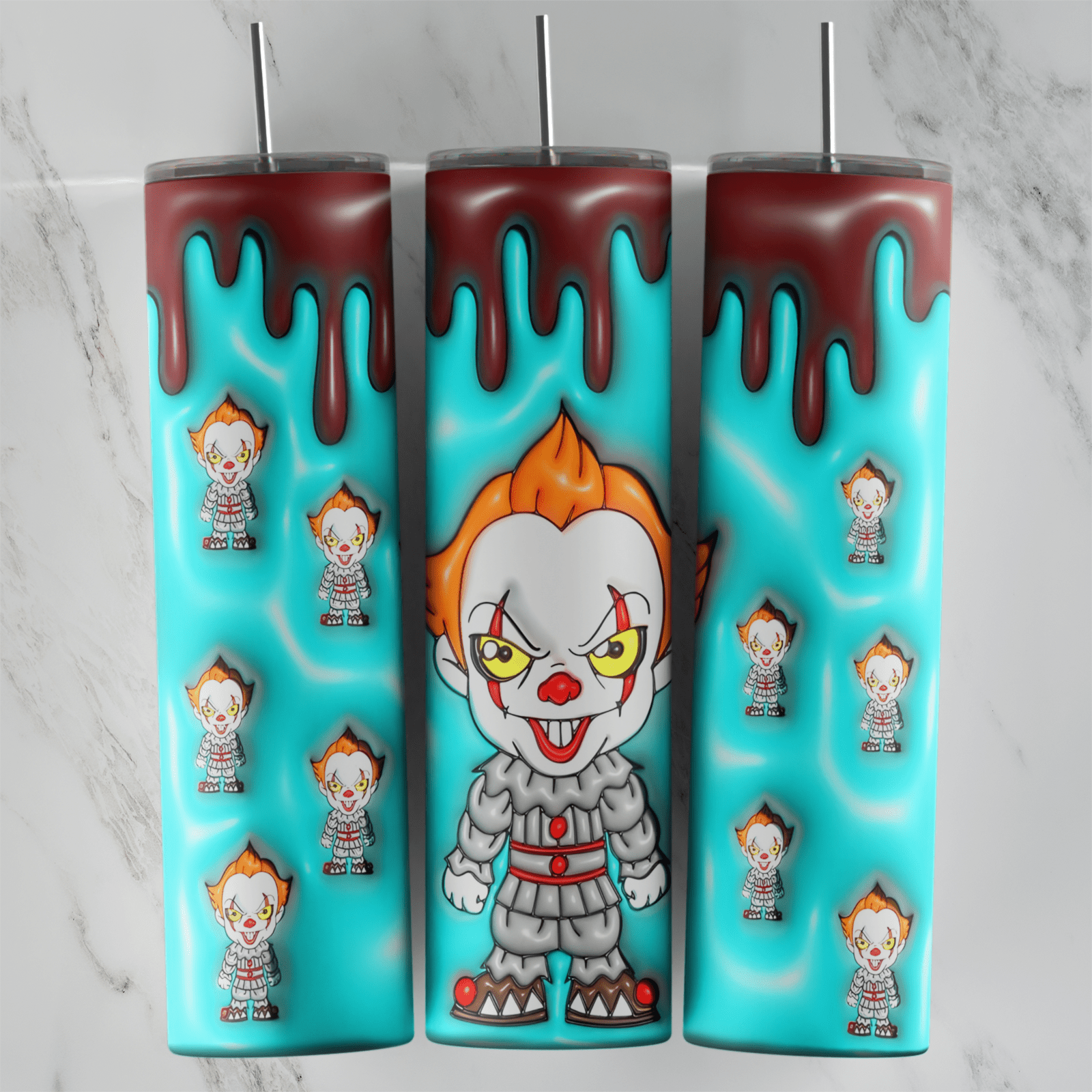 20 Oz 3D Inflated Horror Tumbler Cup Design | SVG DROP