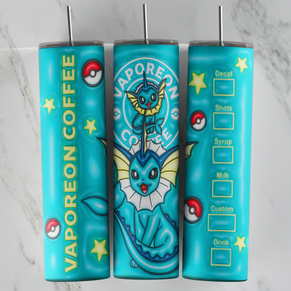 20 Oz 3D Pokemon Tumbler Cup Design | SVG DROP