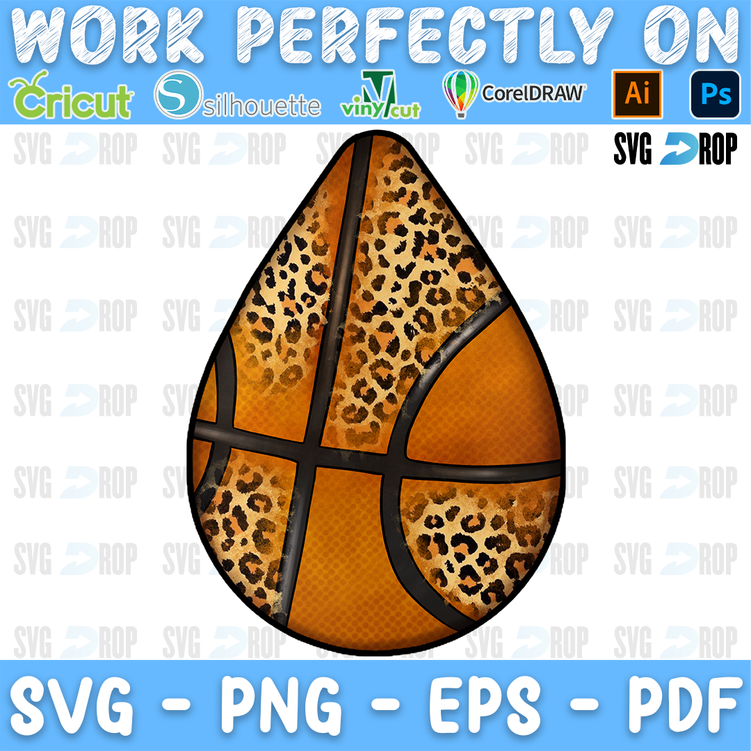 Basketball Leopard Teardrop PNG | SVG DROP