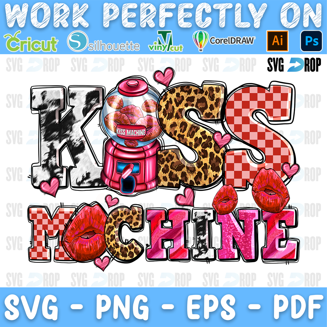 Kiss Machine With Lips PNG | SVG DROP