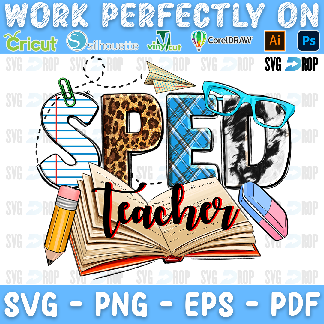 Sped Teacher Blue PNG | SVG DROP