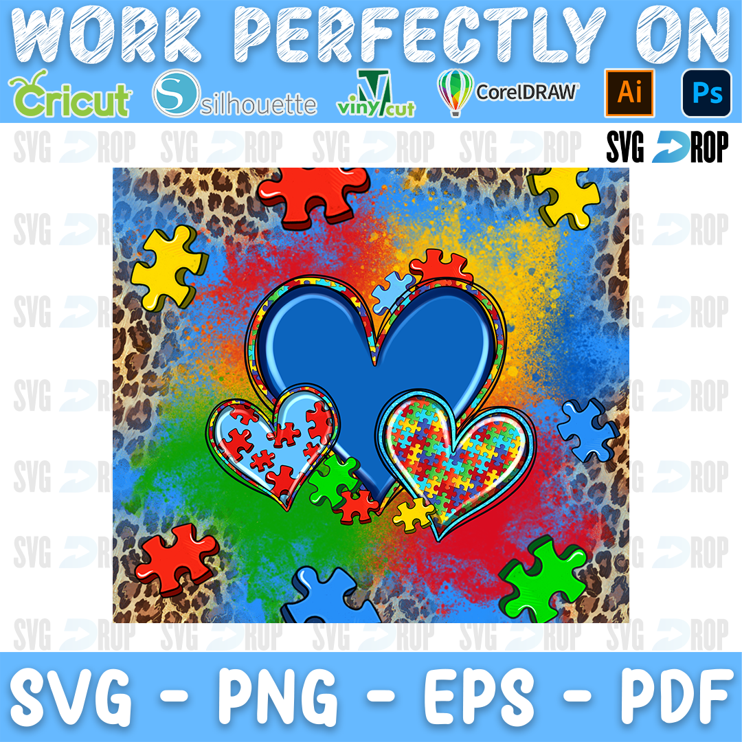 Autism Hearts PNG | SVG DROP