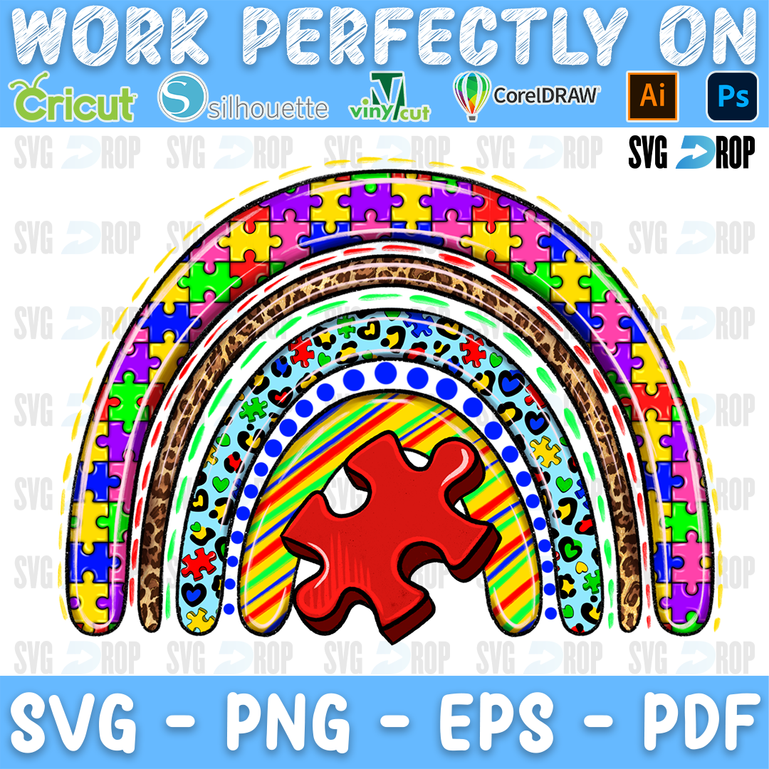 Autism Rainbow PNG | SVG DROP