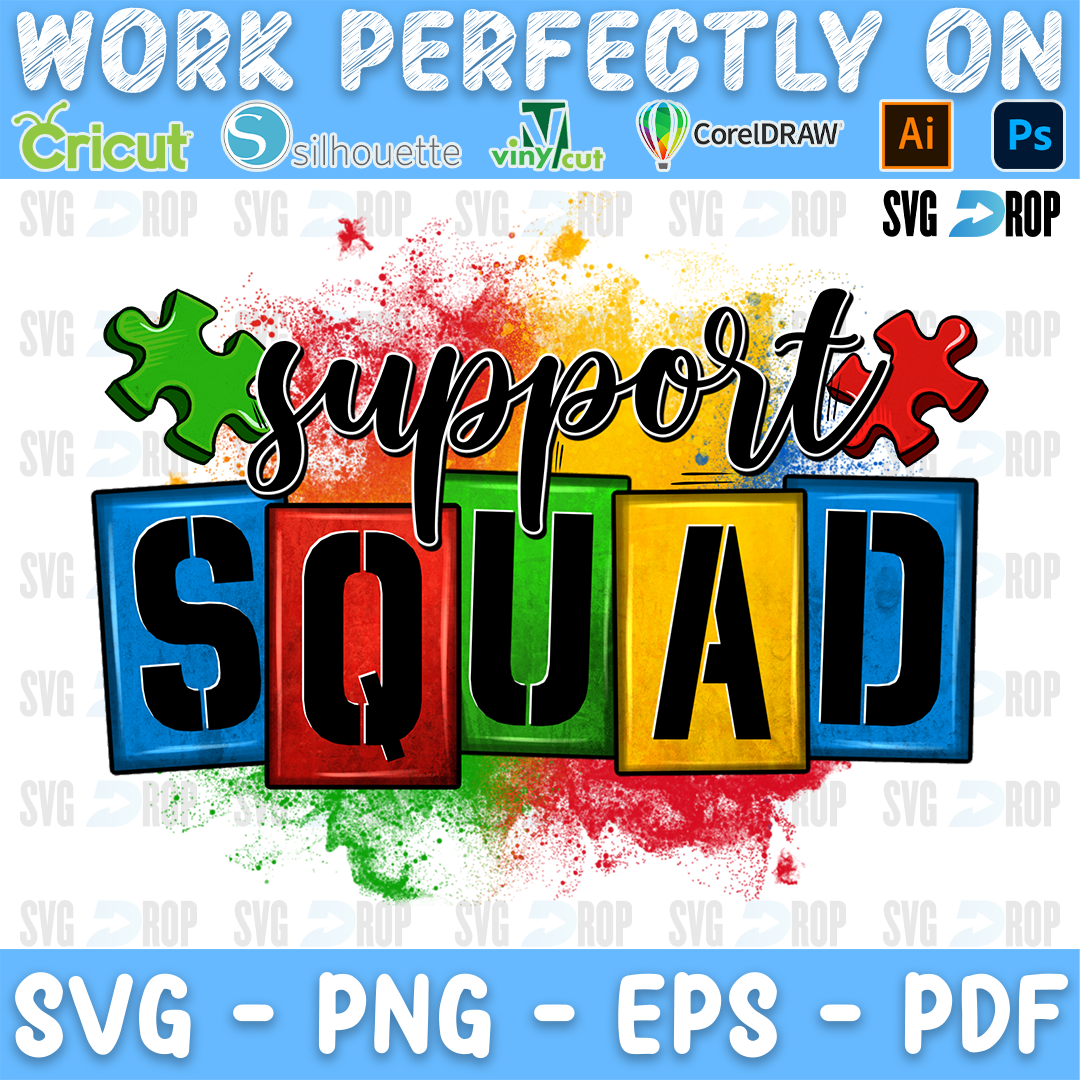 Autism Support Squad PNG | SVG DROP