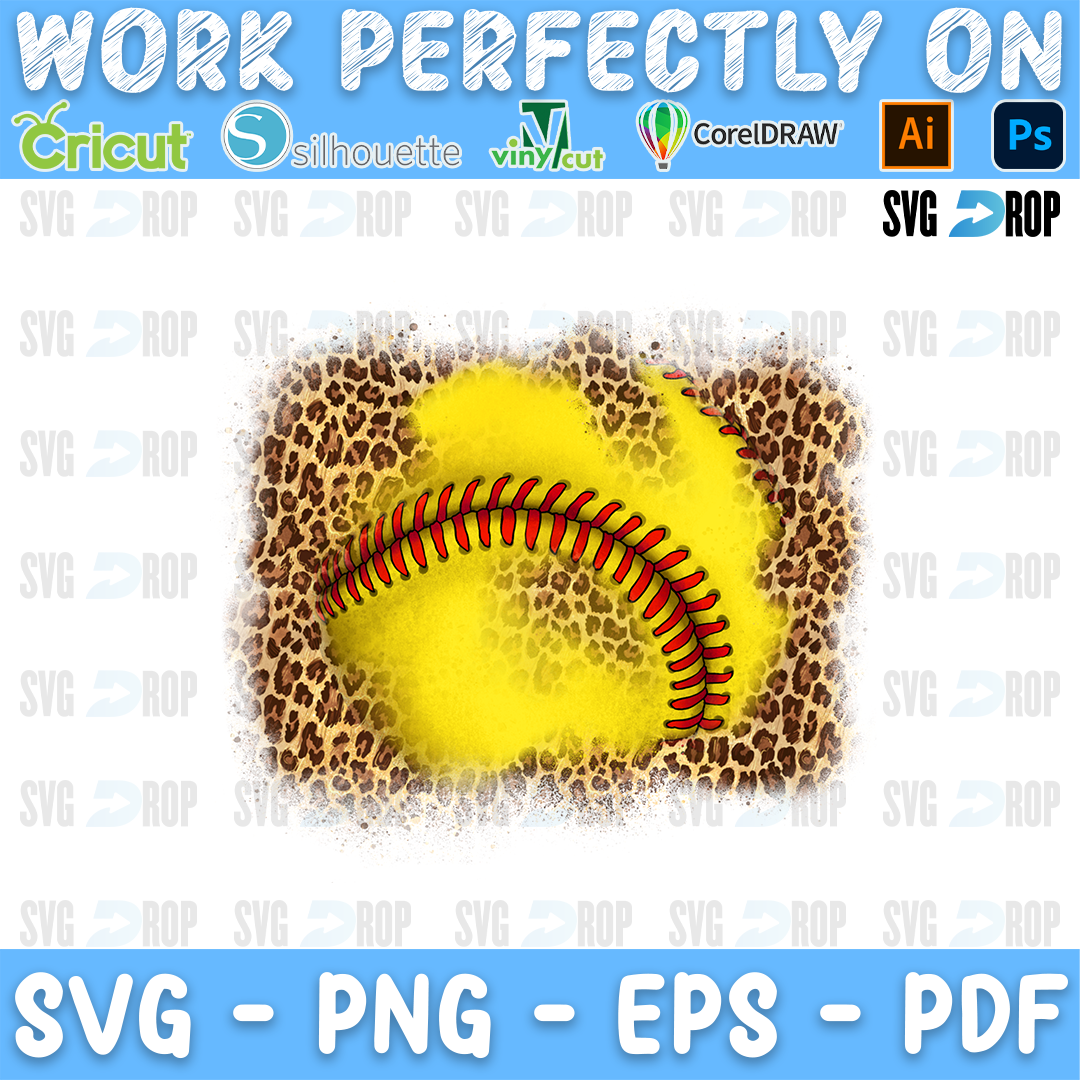Softball Leopard Background PNG | SVG DROP